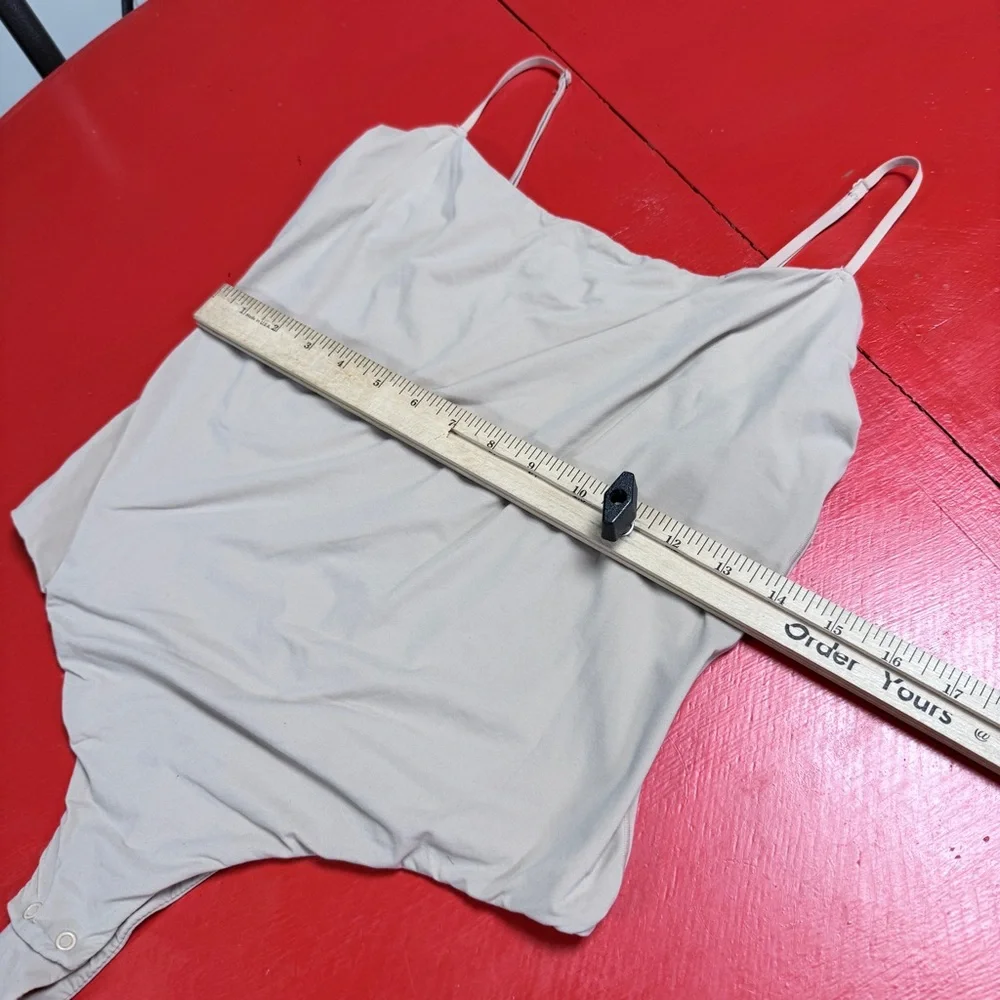 SKIMS | Tops | Skims Beigh Spaghetti Strap Snap Bottom Bodysuit | Poshmark
